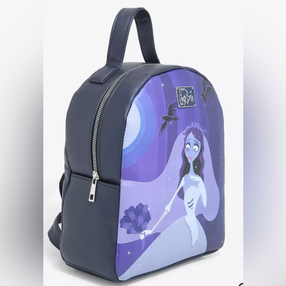 Bags | Corpse Bride Emily Mini Backpack Tim Burton Purple And Navy Nwot ...